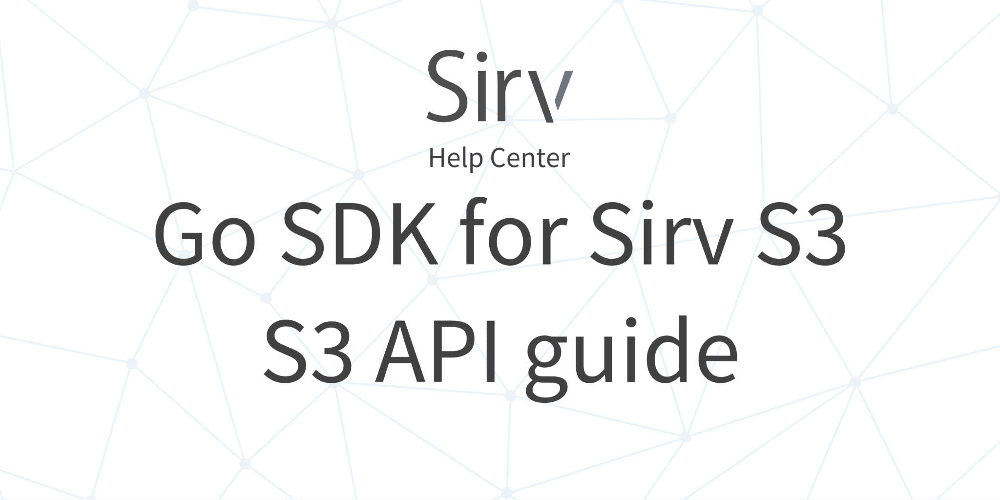 Go Sdk For Sirv S3 S3 Api Guide Sirv Help Center